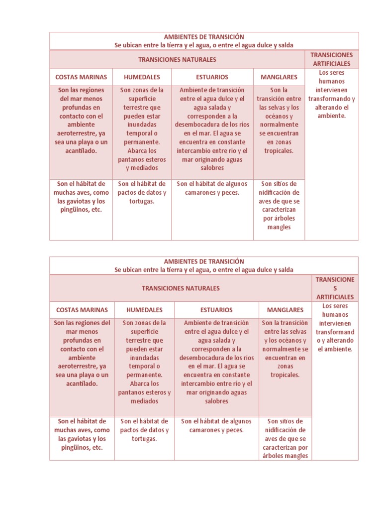 Ambientes de Transición: Definición y Ejemplos | PDF | Mangle | Mar