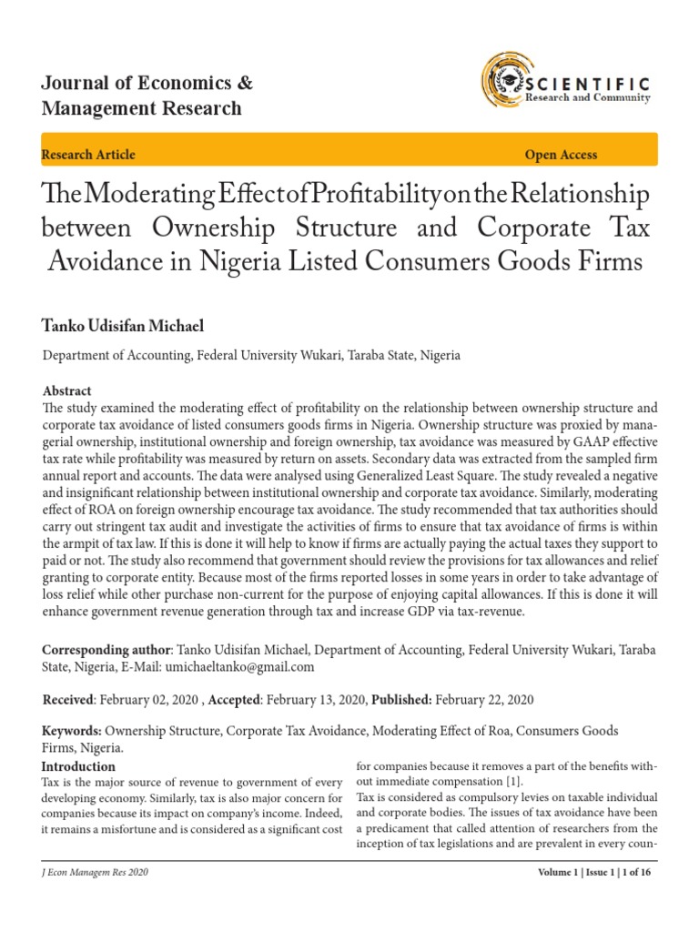 The Moderating Effect of Profitability On The Relationship Between Ownership Structure and ...