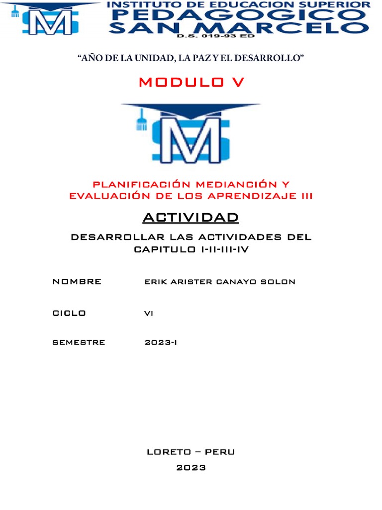 Entregar Modulo V-Erik Arister Canayo Solon | Descargar gratis PDF | Evaluación | Multilingüismo