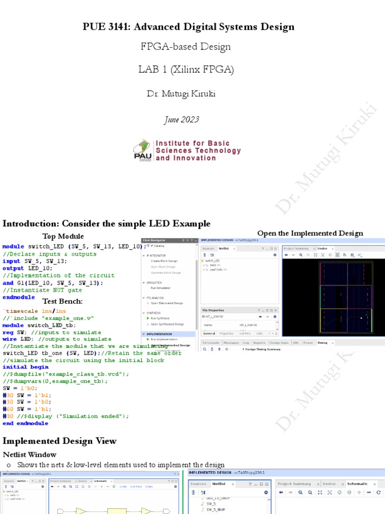 FPGA Lab Assignment 1 | PDF