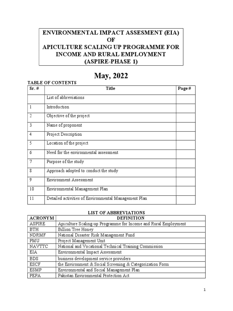 EIA Report | PDF | Environmental Impact Assessment | Beekeeping