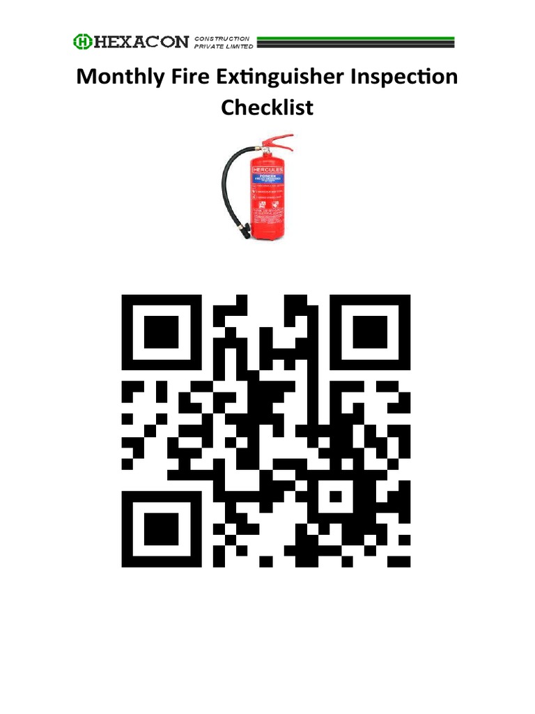 Monthly Checklist QR Code | PDF