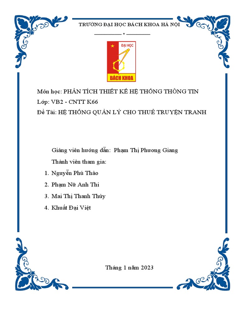 BTN Phan Tich Va Thiet Ke HTTT | PDF