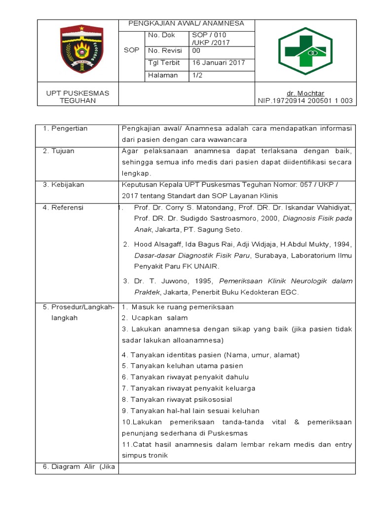 Sop Pengkajian Awal Klinis Pasien | PDF | Kesehatan Holistik | Sains & Matematika