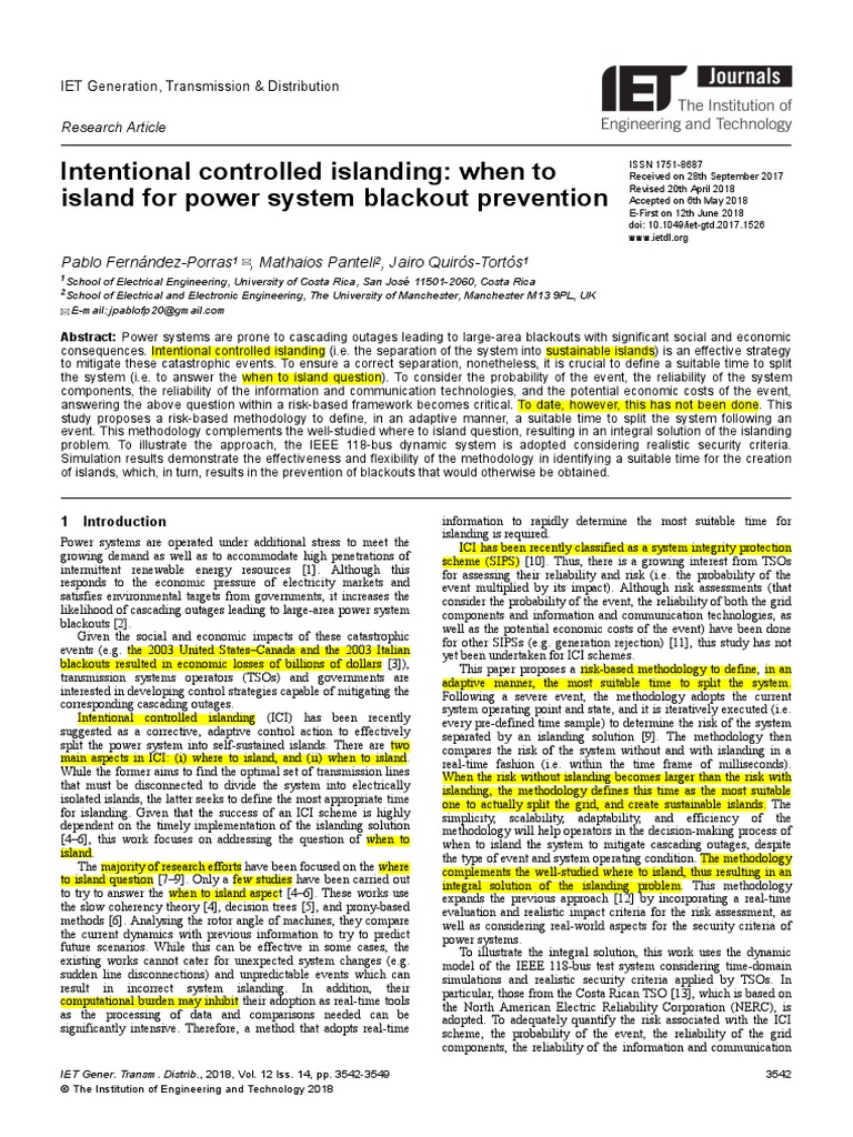 Intentional Controlled Islanding | PDF