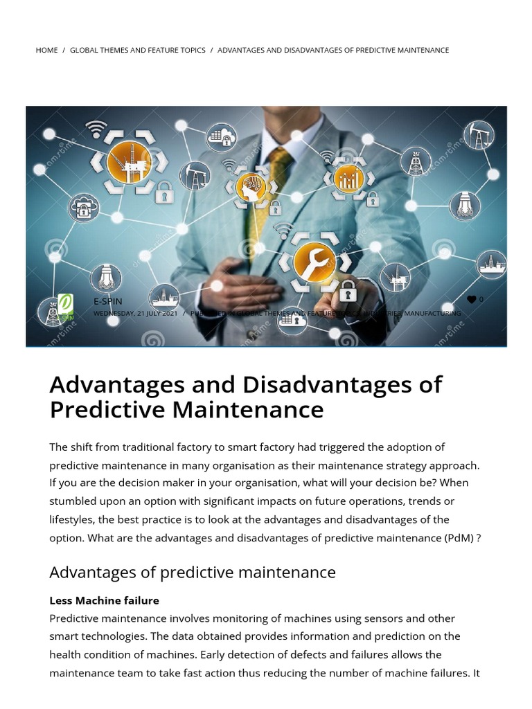 Pros and Cons of Predictive Maintenance | PDF | Systems Theory | Business