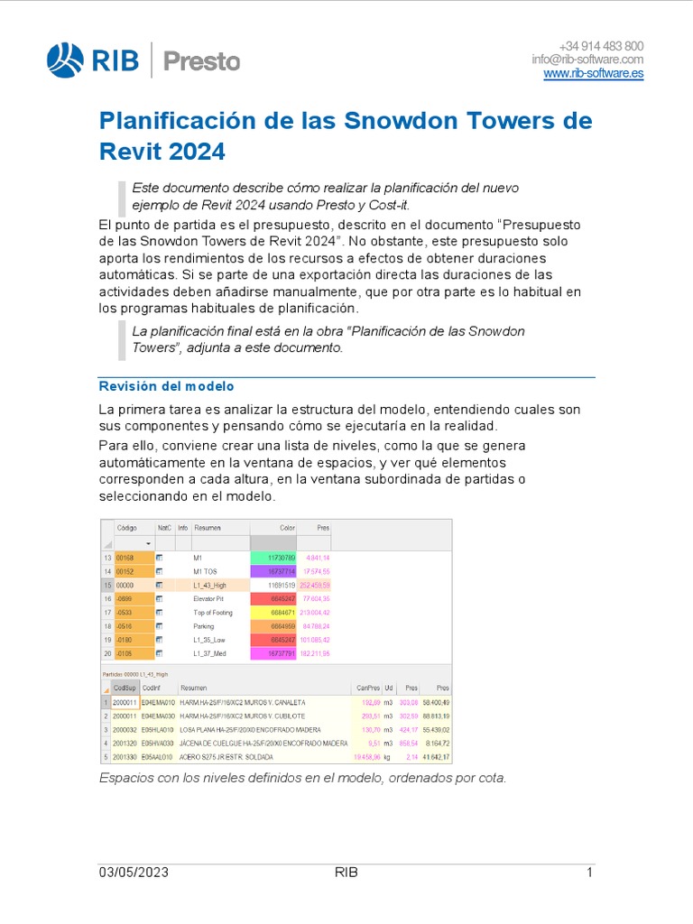 Planificacion de Las Snowdon Towers de Revit 2024 | PDF