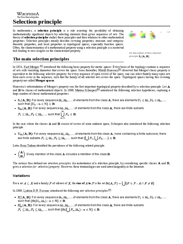 Selection Principle | PDF