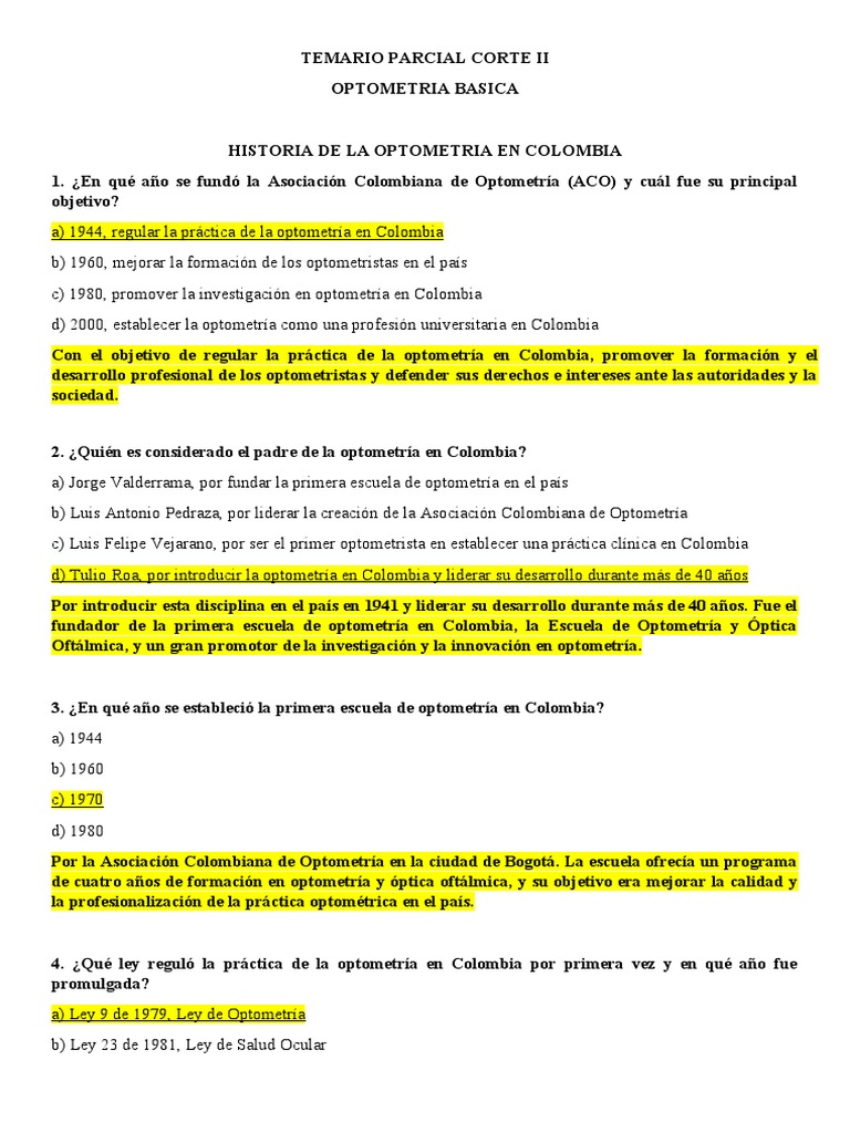 Temario Parcial Corte Ii Opto. Basic | PDF