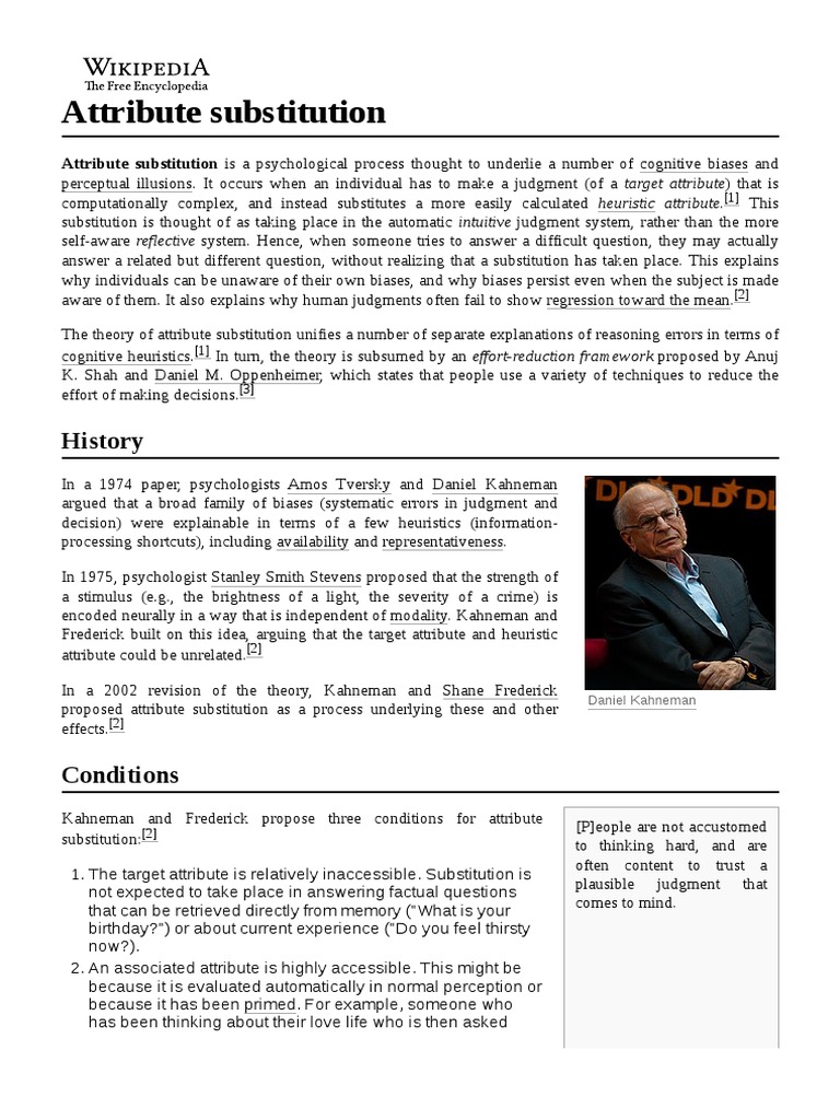 Attribute Substitution | Download Free PDF | Mental Processes | Science