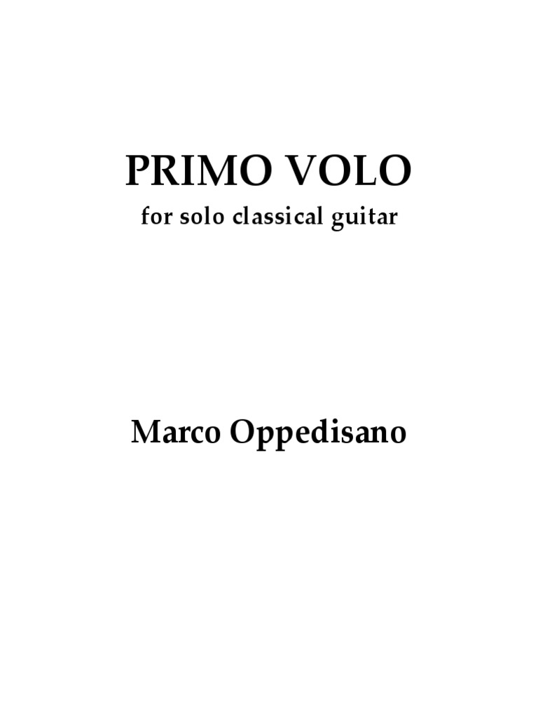 Primo Volo (2003) - Marco Oppedisano | PDF