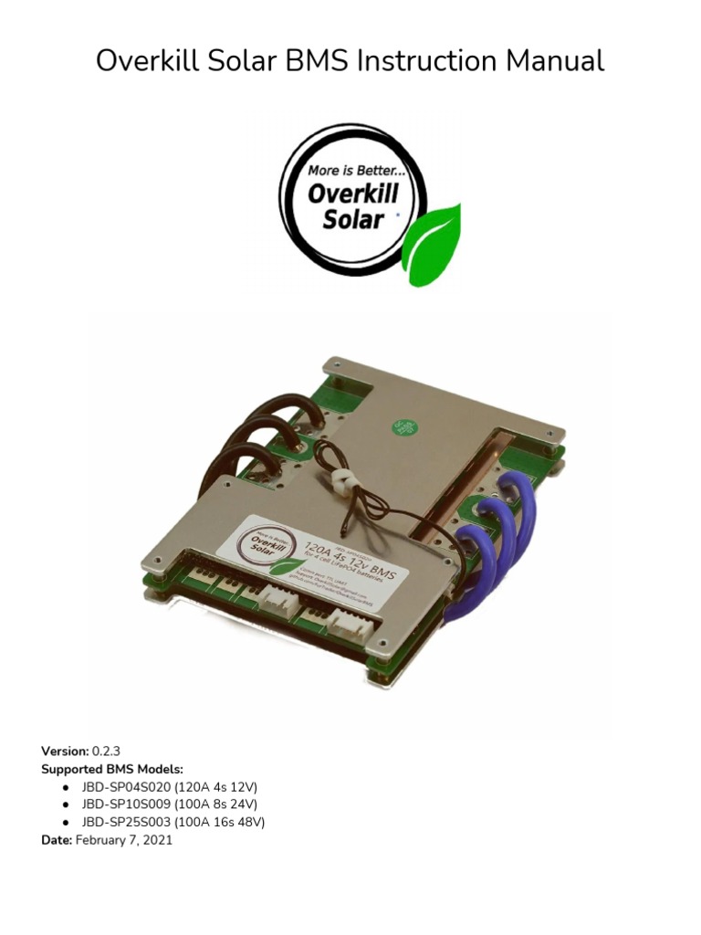 Overkill_Solar_BMS_Instruction_Manual | PDF
