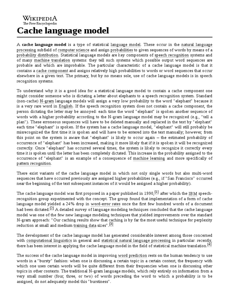 Cache Language Model | PDF | Computational Science | Cognitive Science