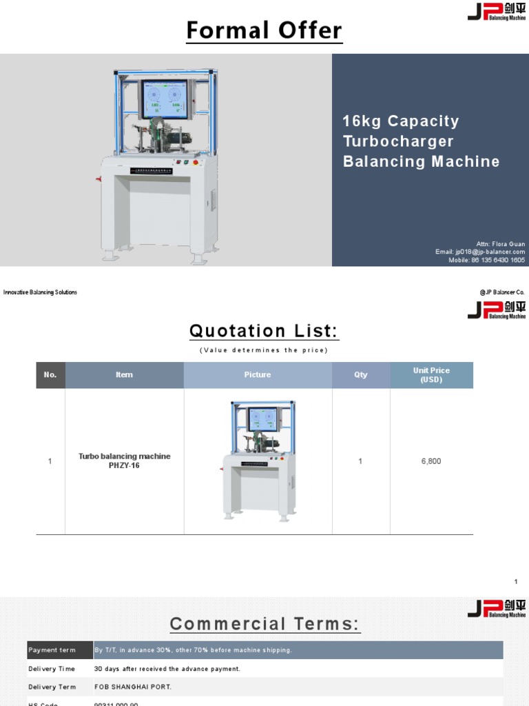 Turbo Balancer PHZY-16 | PDF | Manufactured Goods