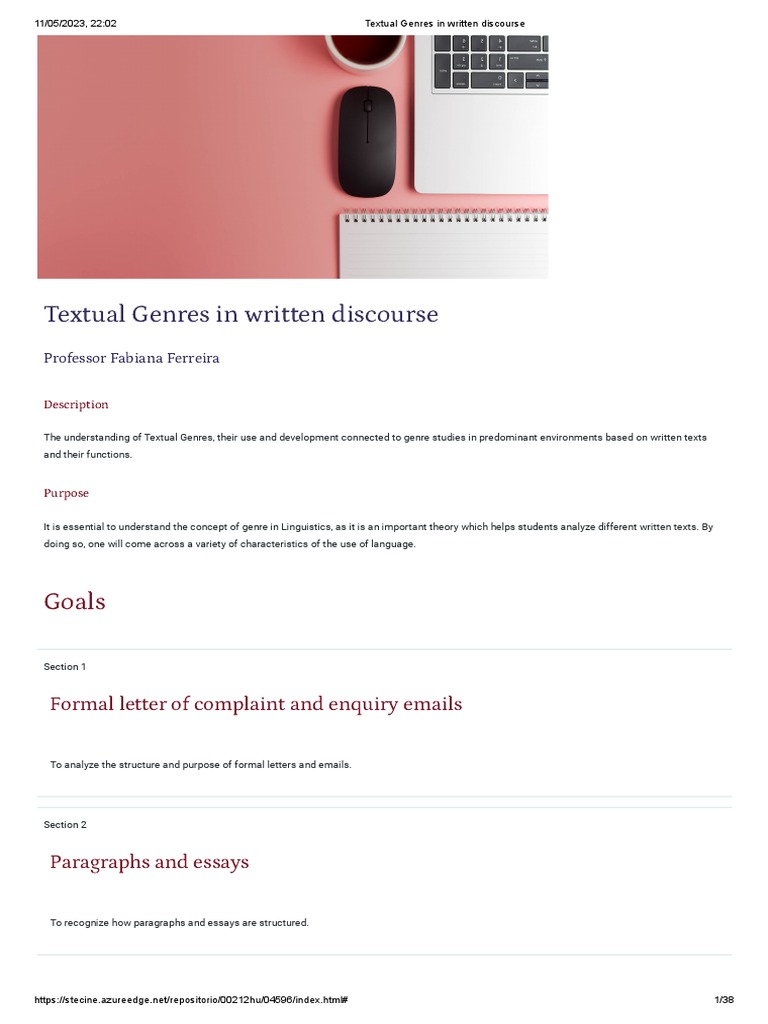 Textual Genres in Written Discourse | PDF