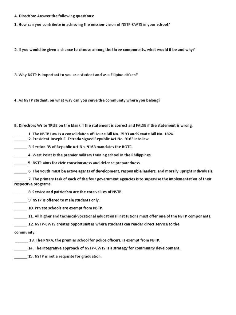 Module 1 Activity NSTP | PDF