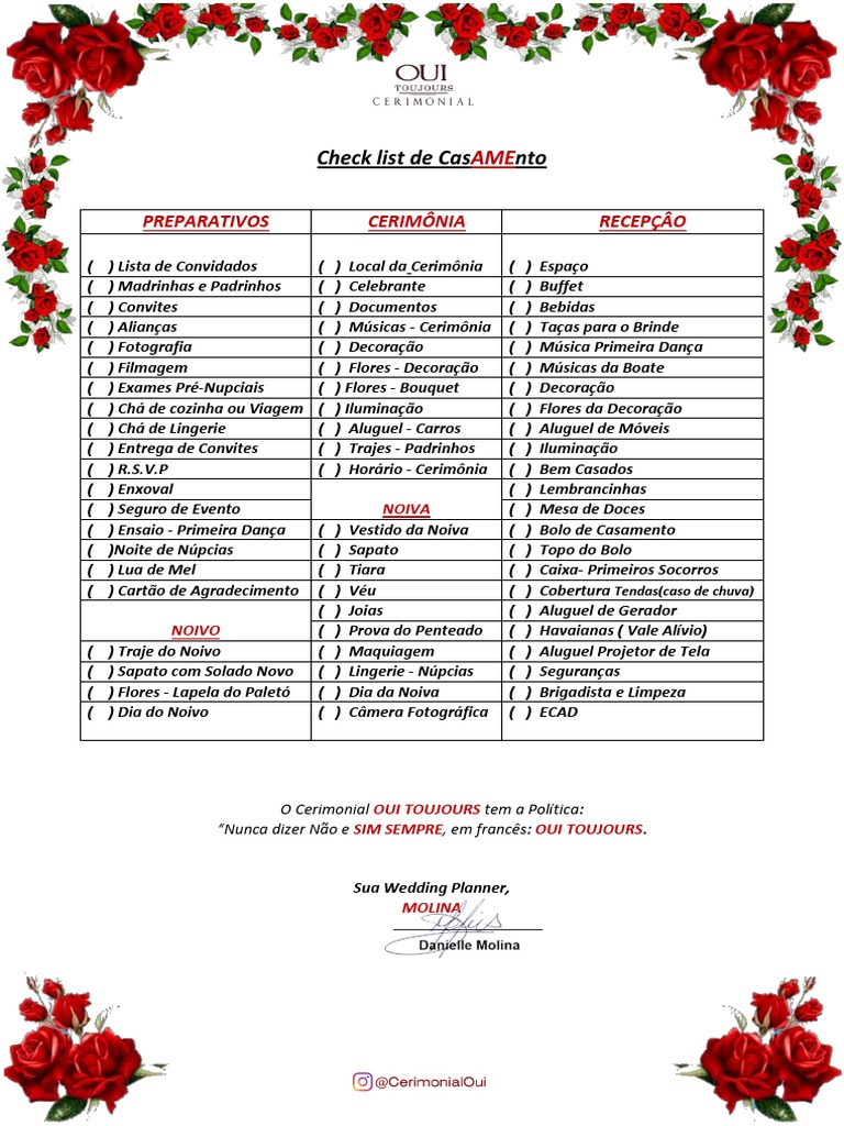 Check List de Casamento | PDF Check List de Casamento | PDF