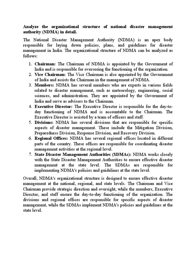 NDMA Structure: India & Pakistan | PDF