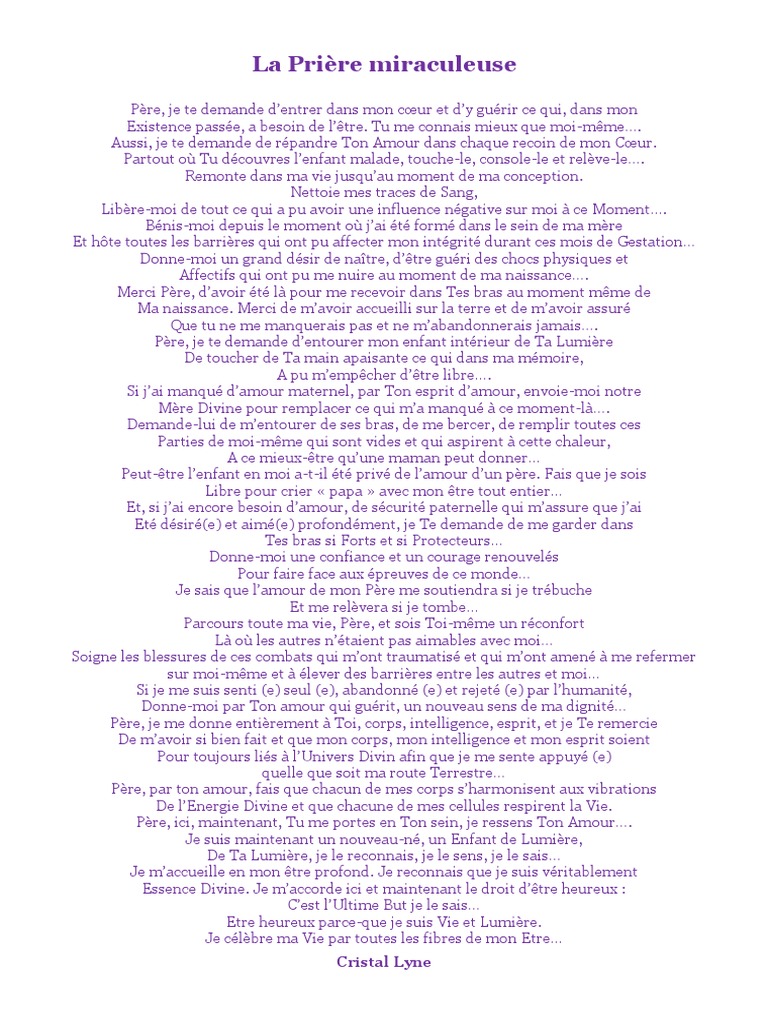 La Prière Miraculeuse | PDF | Développement personnel