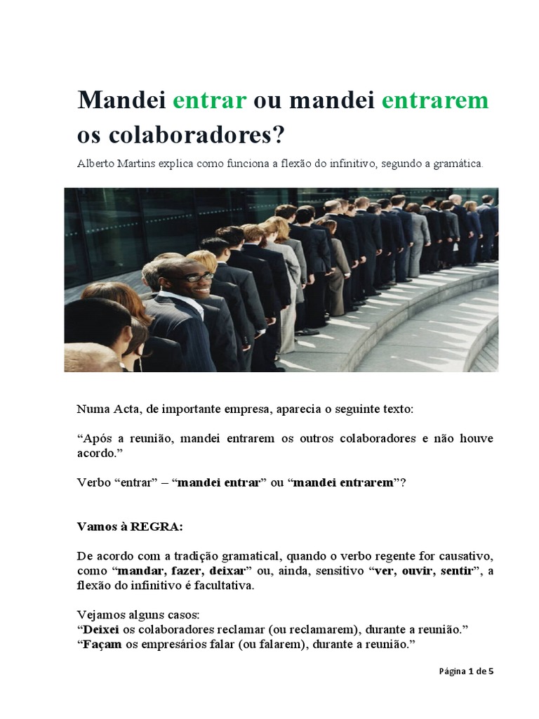 Mandei Entrar Ou Mandei Entrarem Os Colaboradores - Cópia | PDF ...