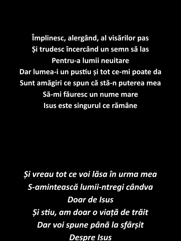 Despre Isus (Implinesc, Alergand) | PDF