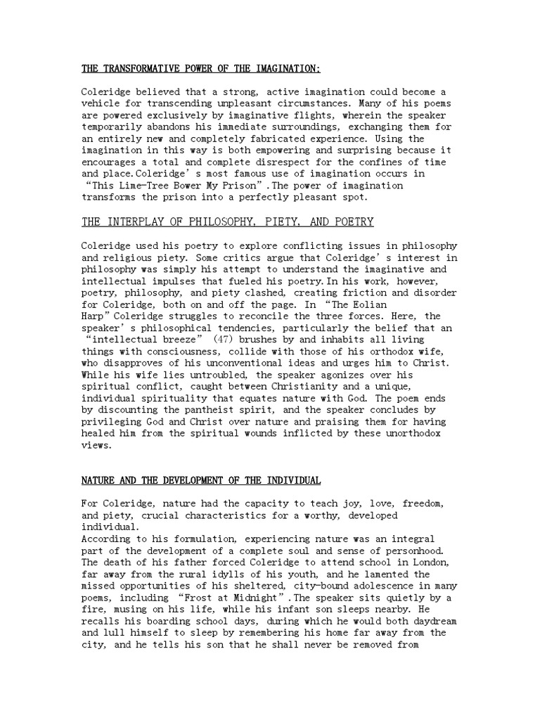 Colridge Themes | PDF | Samuel Taylor Coleridge