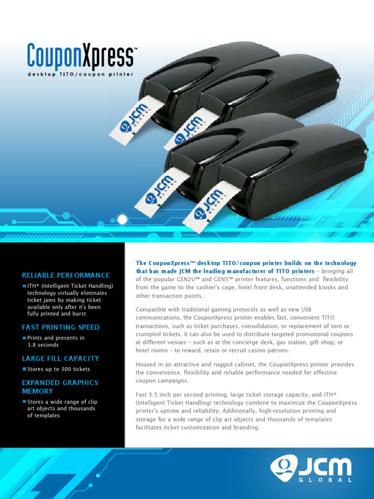 JCM Gobal Coupon Express | PDF | Printer (Computing) | Usb