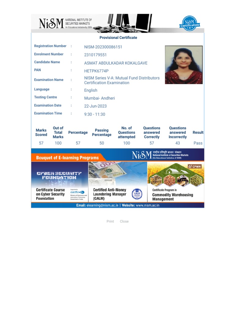 Marksheet Nism | PDF