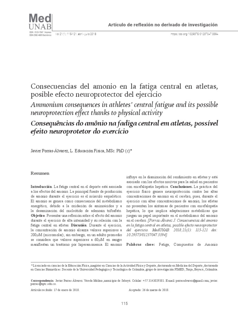 Amonio y Ejercicio | PDF