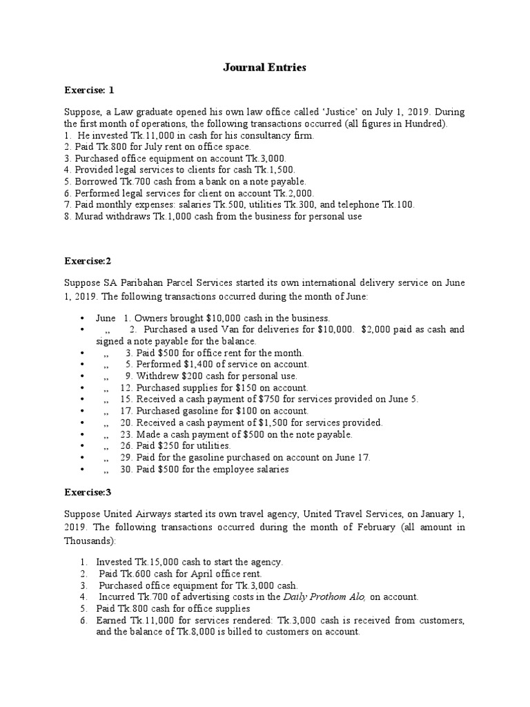 Journal Entries | PDF