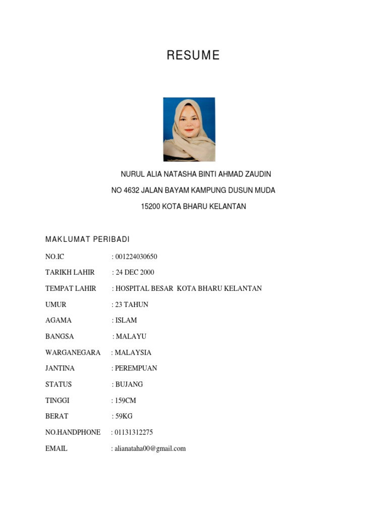 Ressume Tasha PDF | PDF