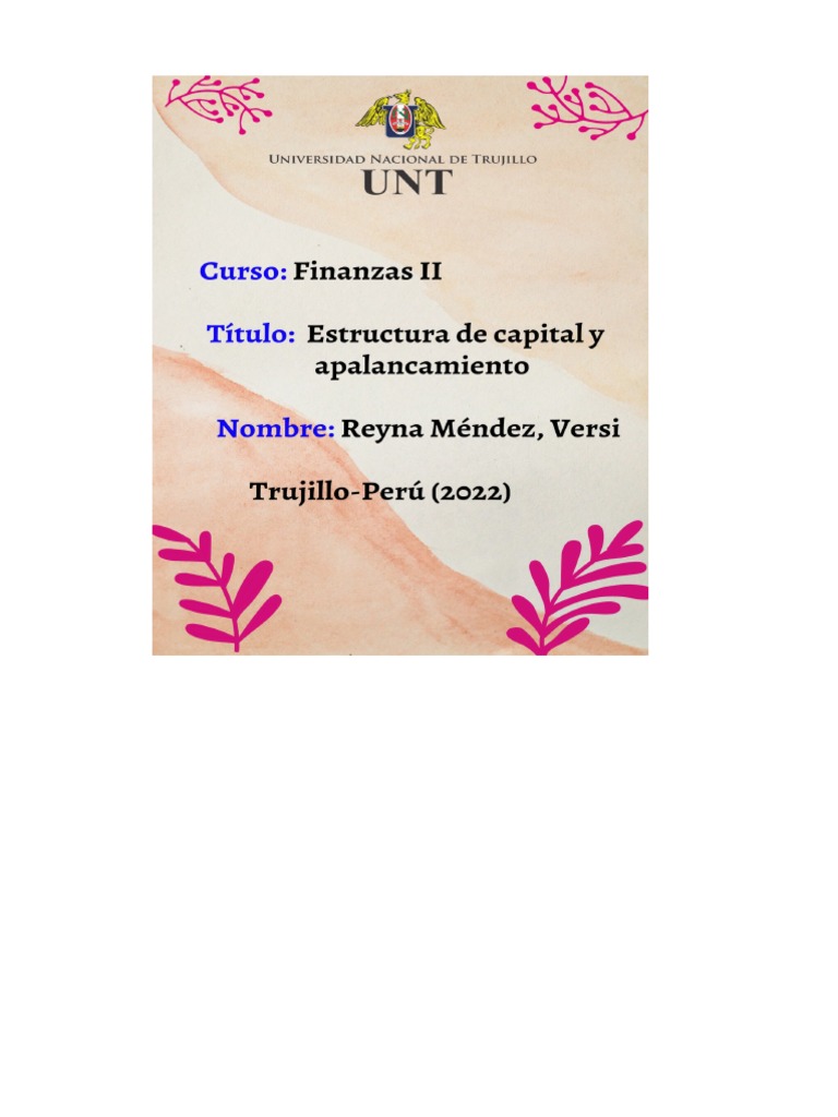 Estructura de Capital-Apalancamiento.... | PDF | Compartir (Finanzas) | Deuda