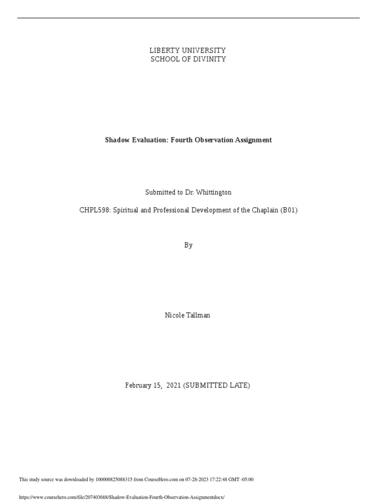 Shadow Evaluation Fourth Observation Assignment | PDF | Science ...