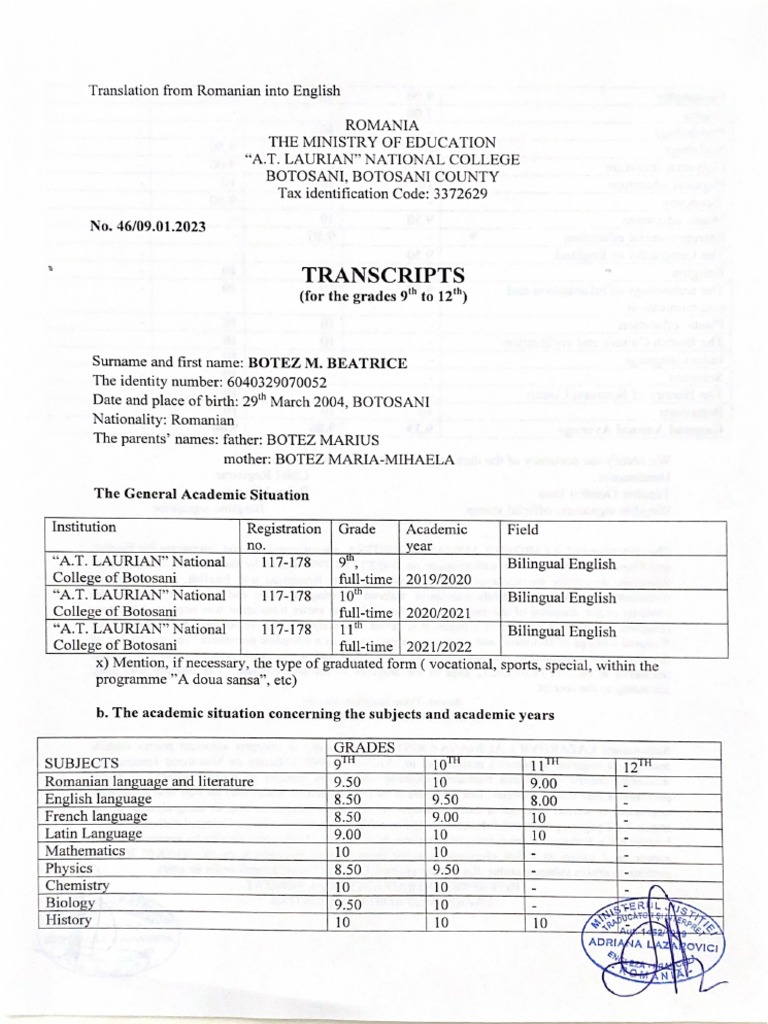 Transcripts | PDF