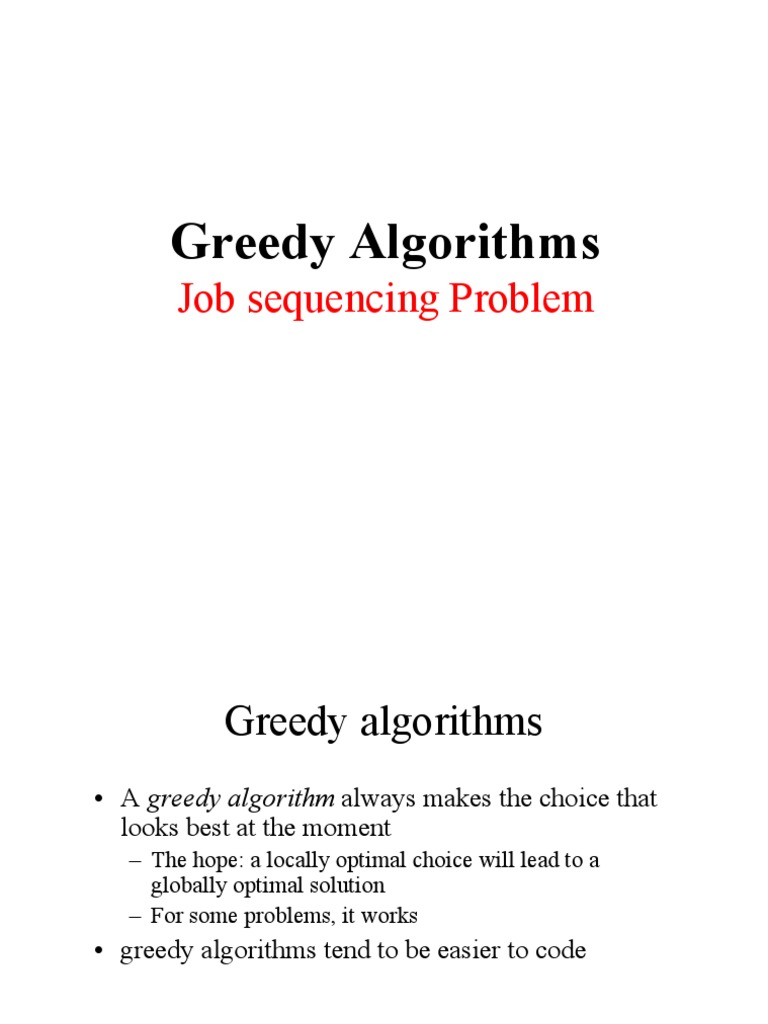 L11 Job Sequencing With With Deadline | PDF | Computers