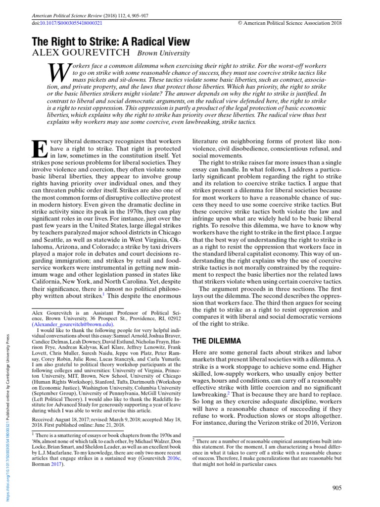 The Right To Strike A Radical View | PDF