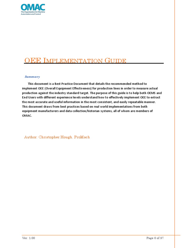 OEE Implementation Guide | PDF