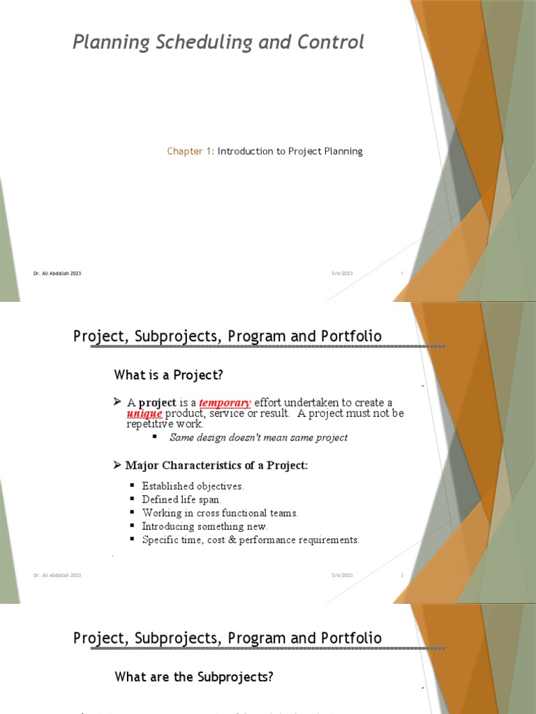Chapter 1 Introduction to Project Plannig | PDF | Project Management ...