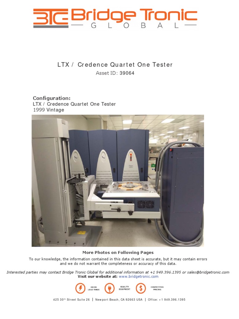LTX Credence Quartet One Tester | PDF