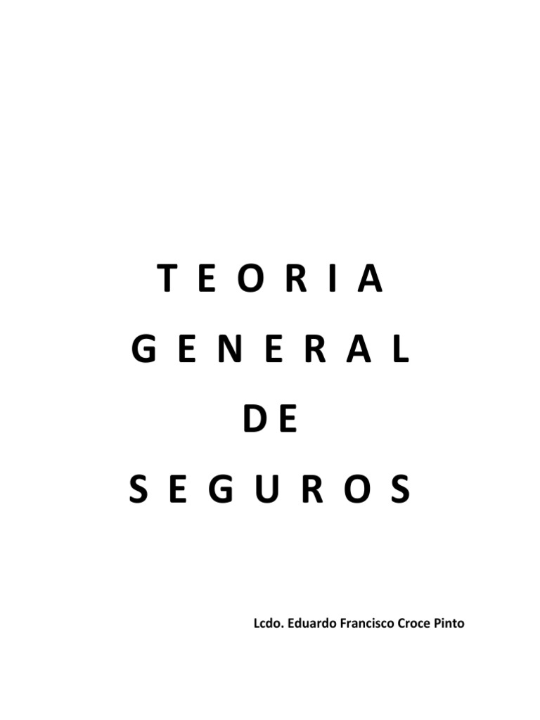 Teoria General de Seguros | PDF | Póliza de seguros | Seguro