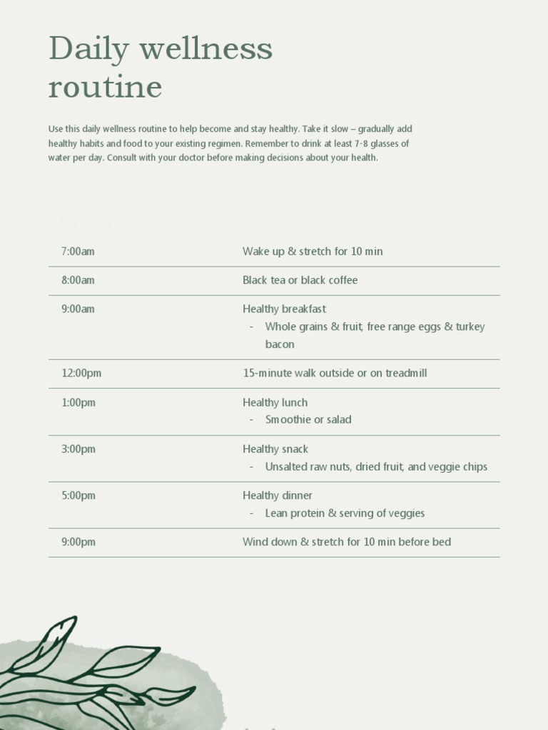 Daily Wellness Routine | PDF