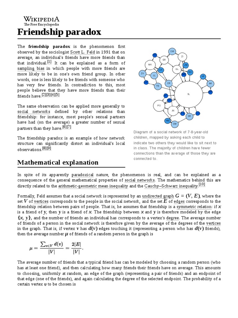 Friendship Paradox | PDF | Theoretical Computer Science | Mathematical ...