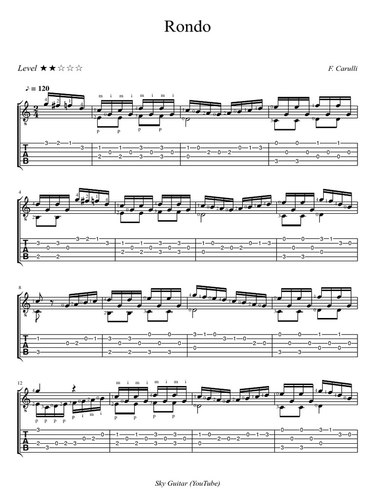 Rondo Carulli (Sky Guitar #137) L2 (TAB) | PDF