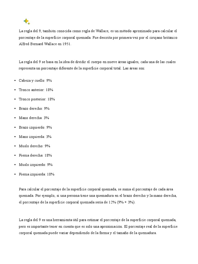 Regla de Wallace para quemaduras | PDF | Derecho | Salud y bienestar