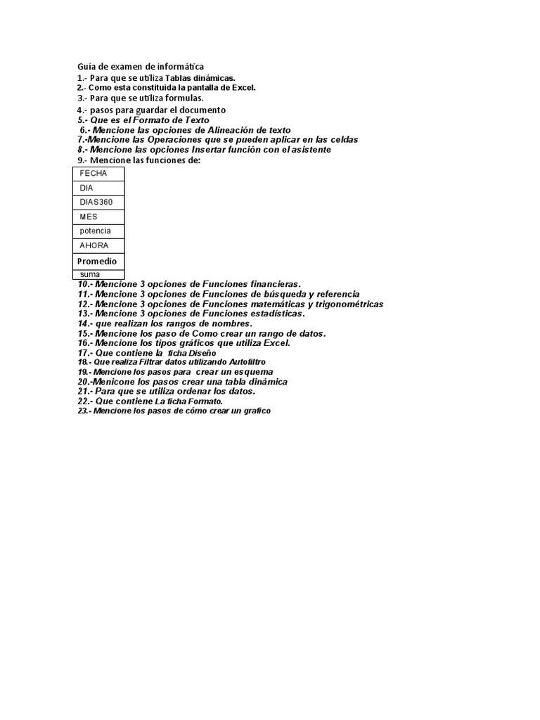 Guia de Examen de Informatica 2do Parcial | PDF