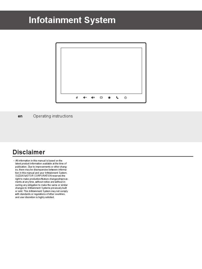 SuzukiDisplayAudio Instruction Manual en | PDF