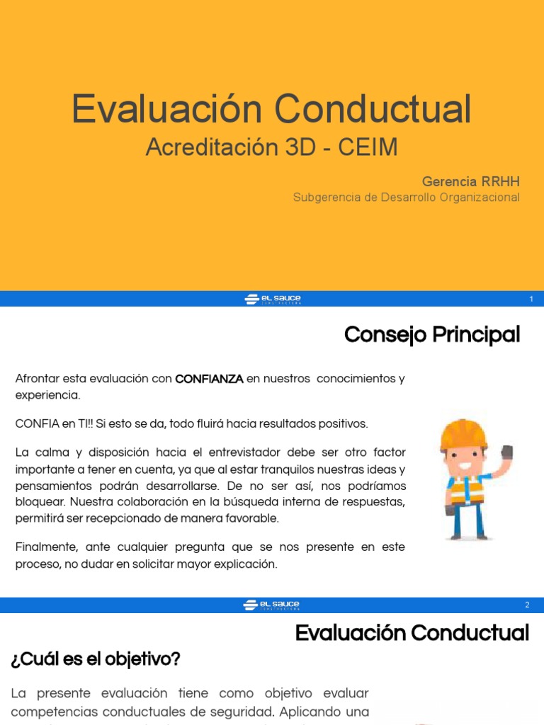 Presentación Evaluación Conductual | PDF | Crecimiento personal y ...