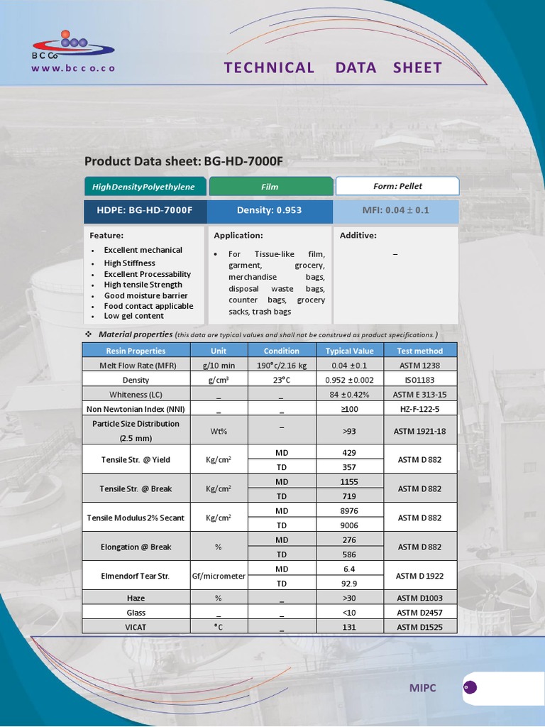 BPC - BG HD 7000f | PDF | Materials | Physical Sciences