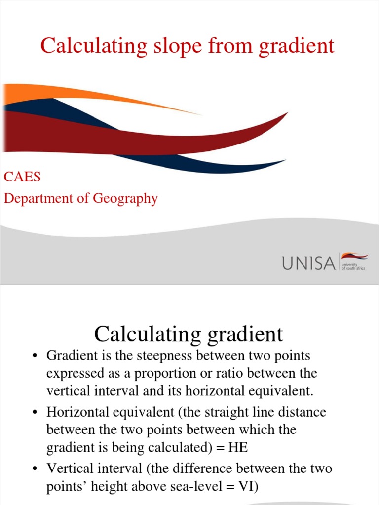 Calculating Slope From Gradient: Caes Department of Geography | PDF ...