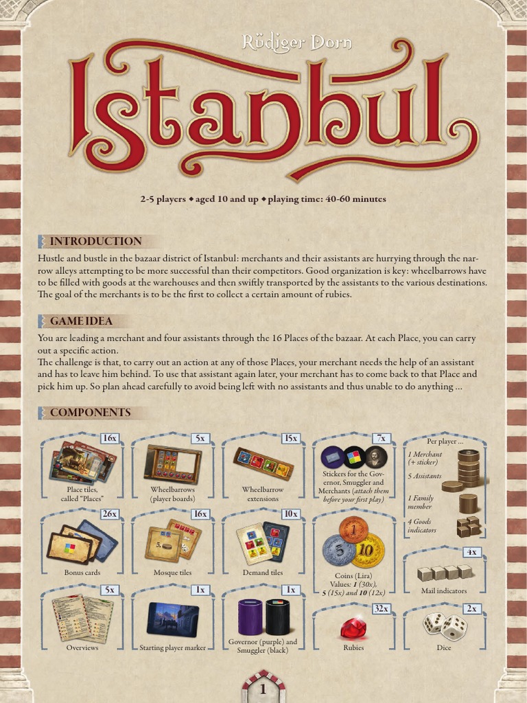 Istanbul - Rules | PDF | Gaming | Tabletop Games